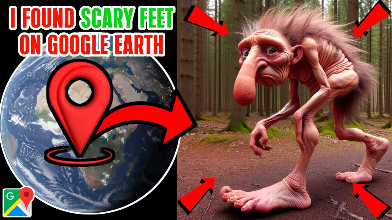 I saw scary feet on Google Earth and Google Maps - YouTube