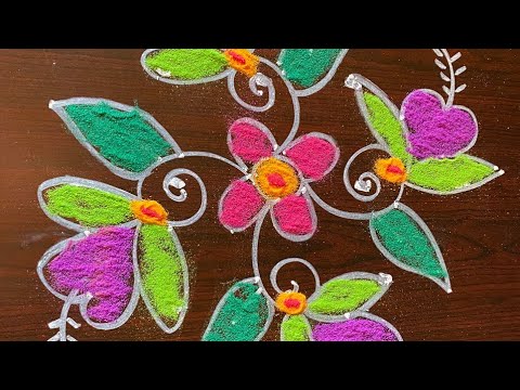 Daily Rangoli's || Flowers Muggu || Easy Muggulu || Kolam Designs ...