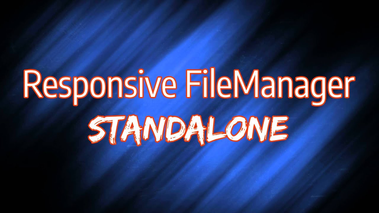 Responsive Filemanager As Standalone File Manager Youtube