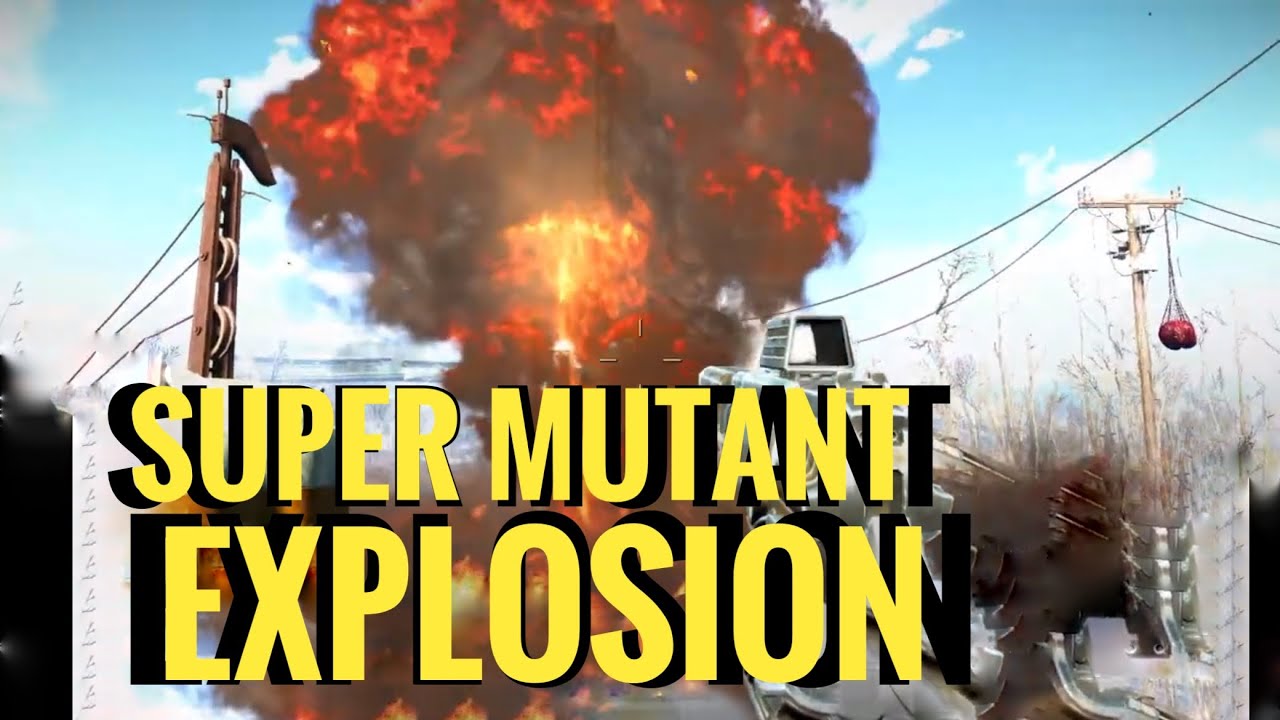 Slo Mo Super Mutant Explosion Fallout 4 - YouTube