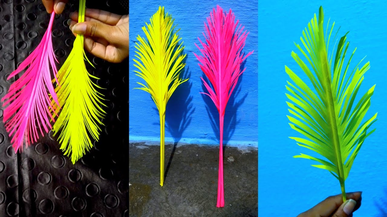 Diy Paper Feather// How to Make Paper Feather// Easy Paper Feather ...