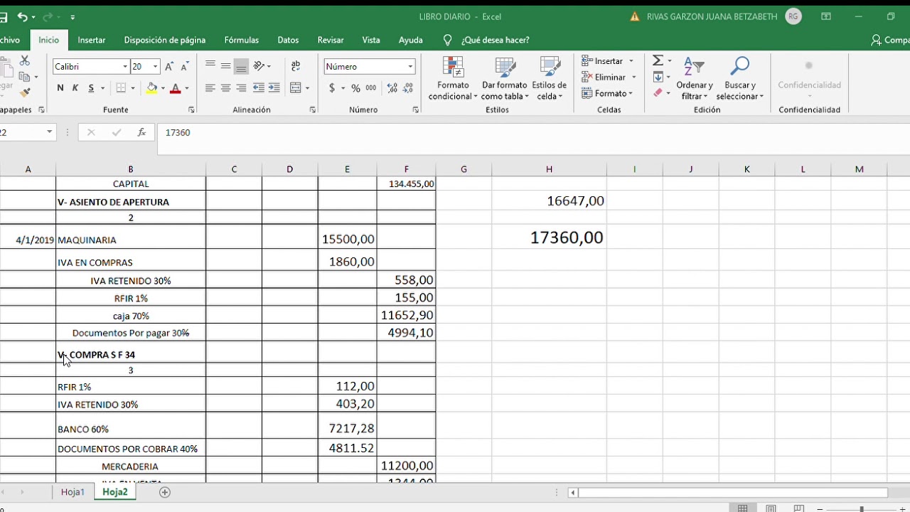 LIBRO DIARIO Excel 2020 10 17 19 29 22 - YouTube