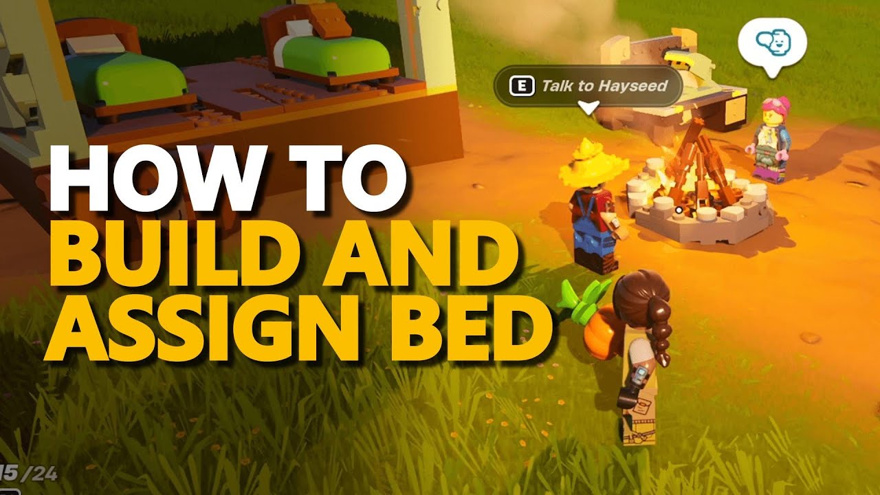 How to build and assign bed Fortnite Lego - YouTube