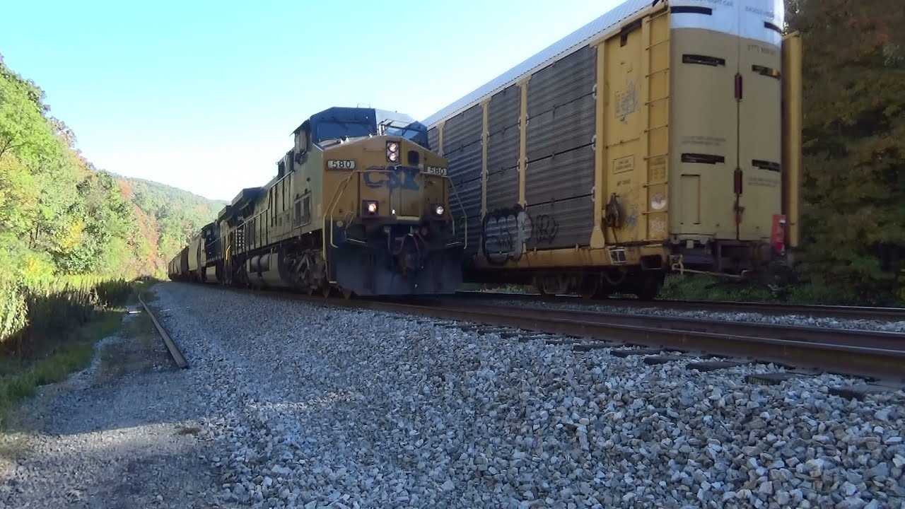 One train after the other on Sand Patch Grade CSX K0217 and CSX Q394 ...