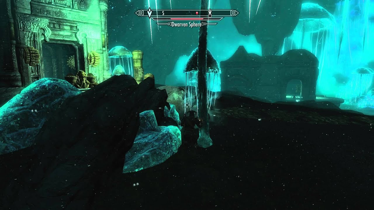 SKYRIM How To Beat The Dwarven Sphere Ice Caves GamePlay Commentary ...