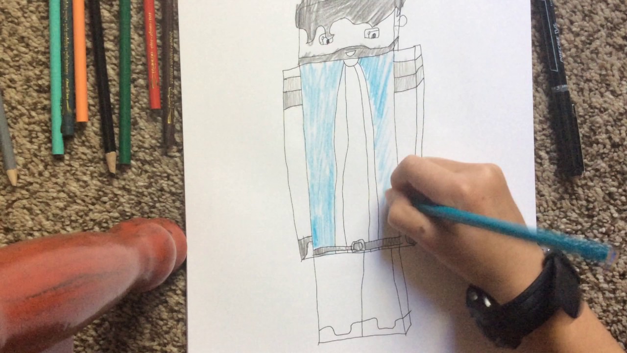 How to draw Thinknoodles Minecraft Form - YouTube