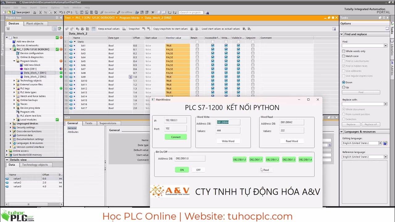PLC S7 1200 kết nối Python | Tự Học PLC - YouTube