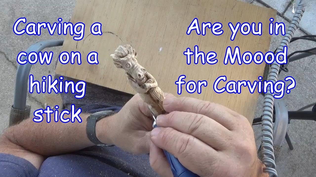 Cow hiking stick 2 - YouTube