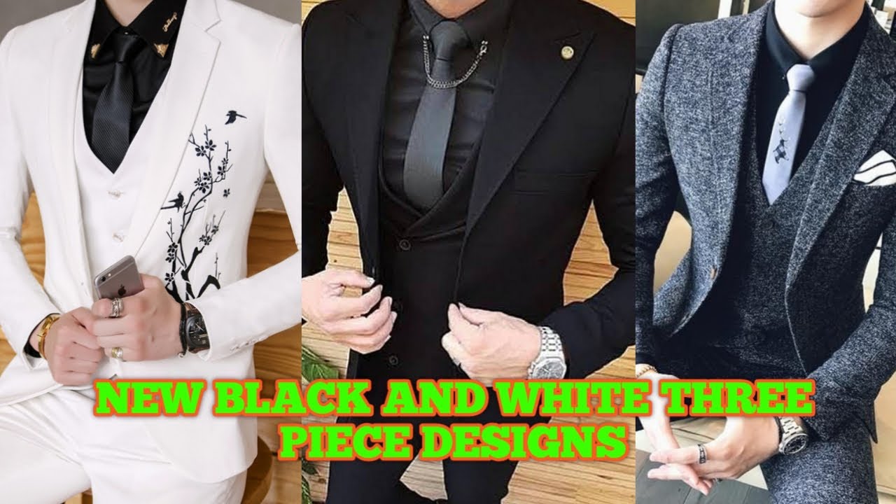 NEW TRENDING BLACK AND WHITE THREE PIECE DESIGN (STYLISH THREE PIECE ...
