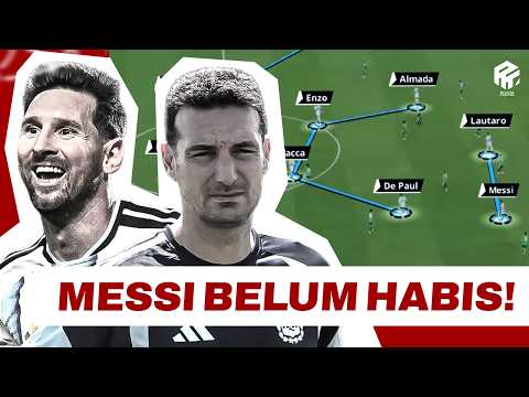 Taktik Scaloni Optimalkan Peran Messi | 3 Gelandang Support & Striker Penarik Lawan