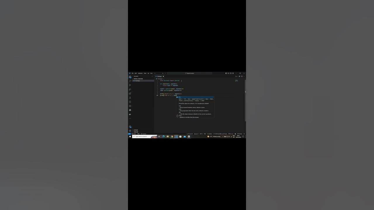 Use Of The Functoolspartial To Create Partial Functions Youtube