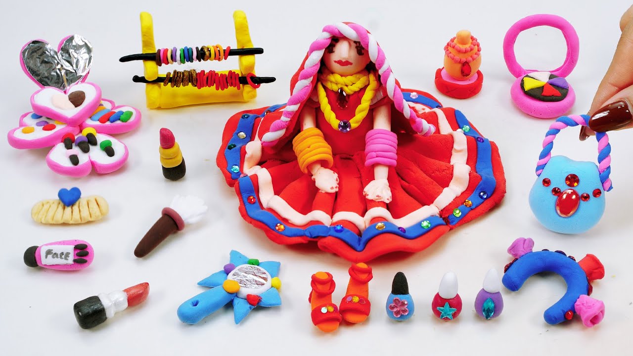 DIY How to Make Polymer Clay Miniature Makeup,Jewelry and Dress ...