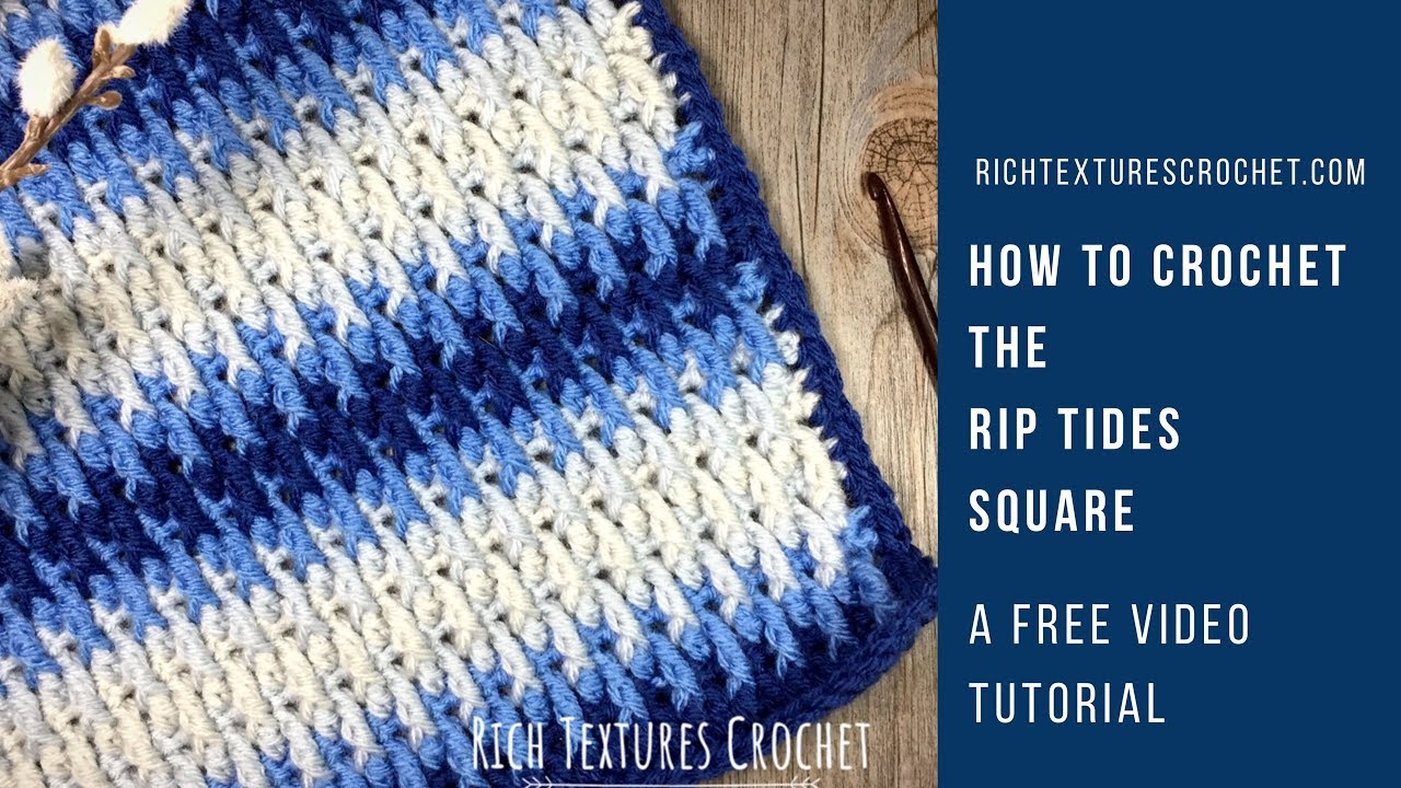 The Rip Tides Afghan Square - Crochet Pattern - YouTube