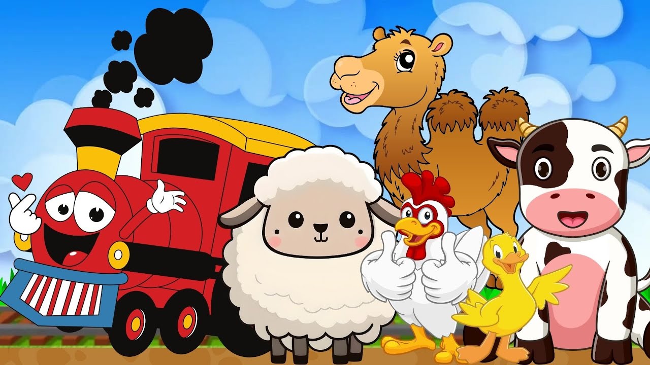 Farm Animals Train | Animals In Farms | Cow Goat Sheep Horse | farm ...