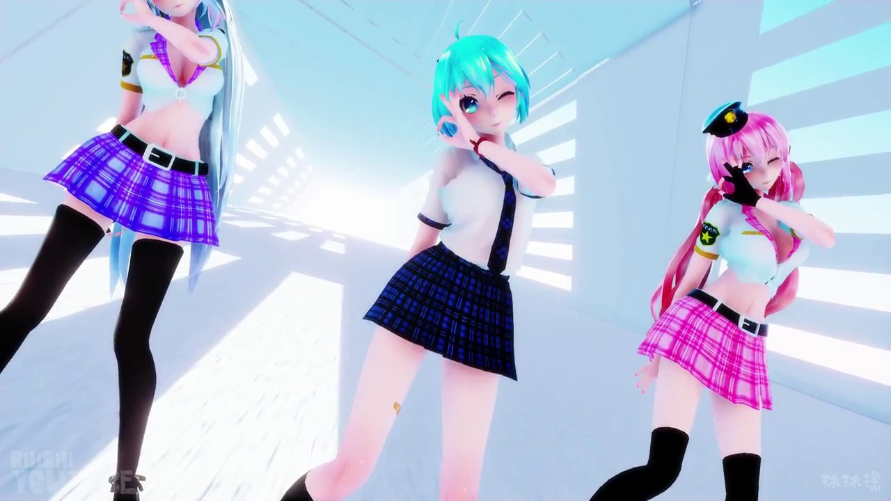 【MMD】yes or yes 【TDA Police Haku LUKA，Miku Summer_Lesson】 - YouTube