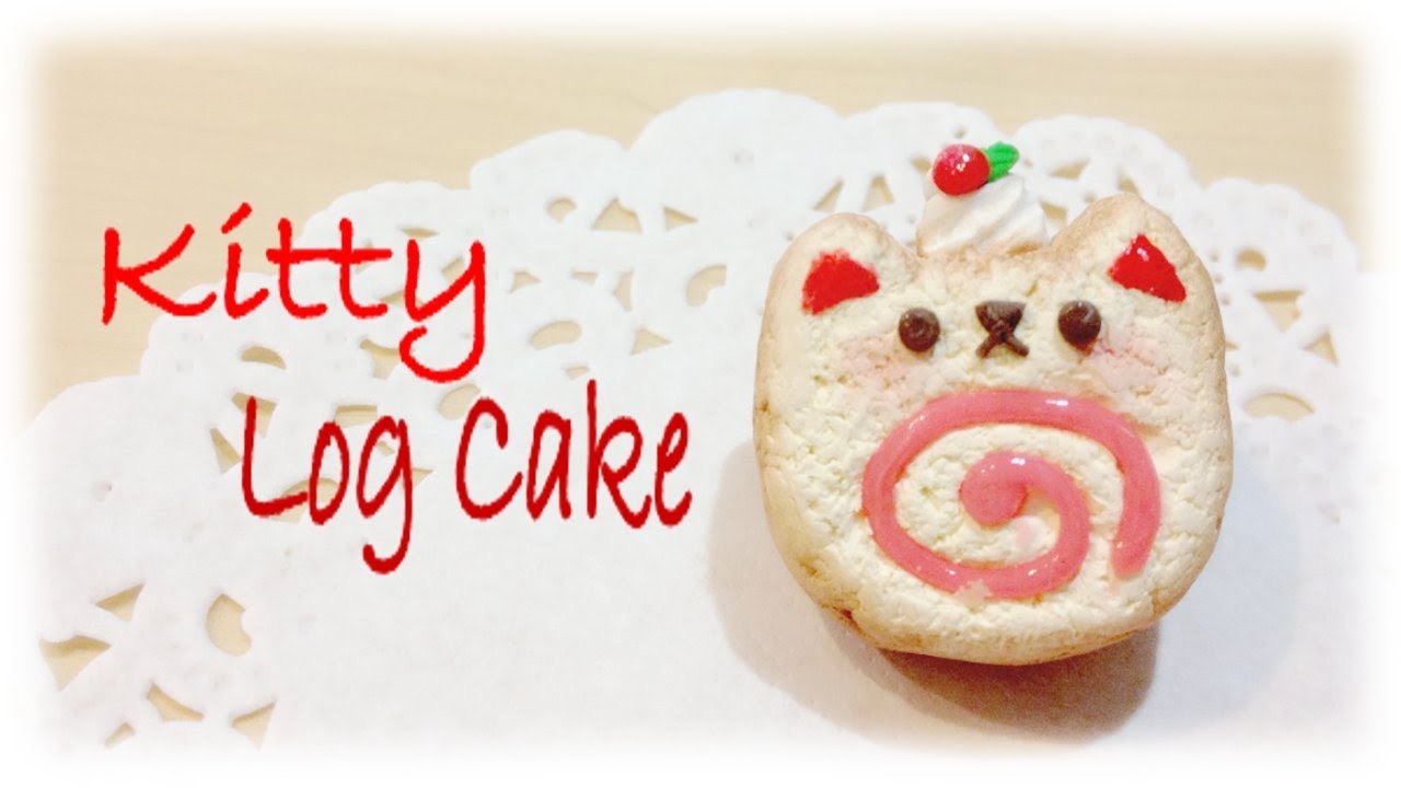 DIY Kitty Log Cake Clay Tutorial - YouTube