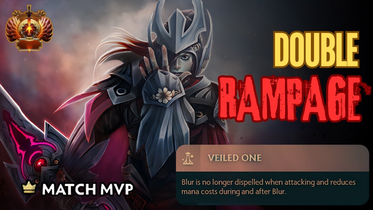 Phantom Assassin Veiled One Epic Double Rampage MVP Gameplay | Immortal Dota 2 Gameplay | 7.36c ...