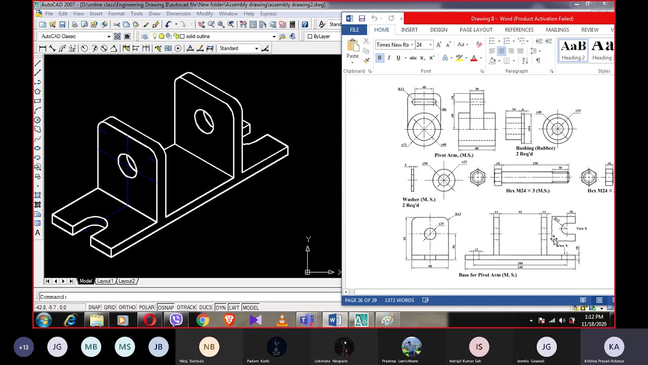 Engineering Drawing I/II [Assembly Drawing] 2nd-Lecture - YouTube