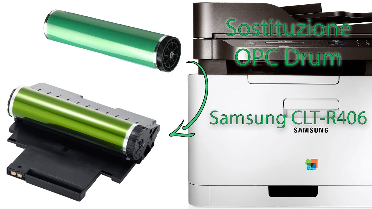 Samsung CLT-R406 (CPL-365W/CLX-3305) • Come Sostituire l'OPC sul Gruppo ...