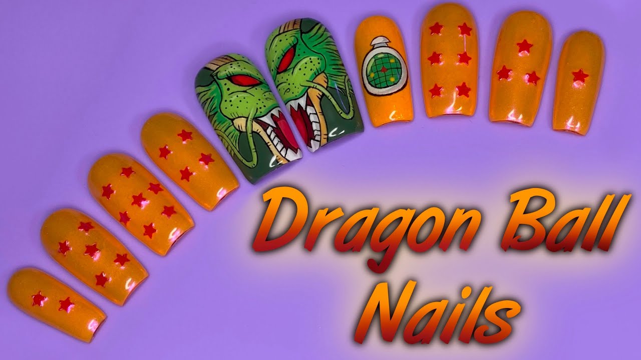 Dragon Ball Press on Nails | Anime Nail Art (watch me work) - YouTube