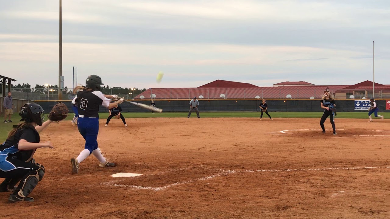 Ashley Troutman takes a 3-2 pitch over the fence in left field for a 3 ...