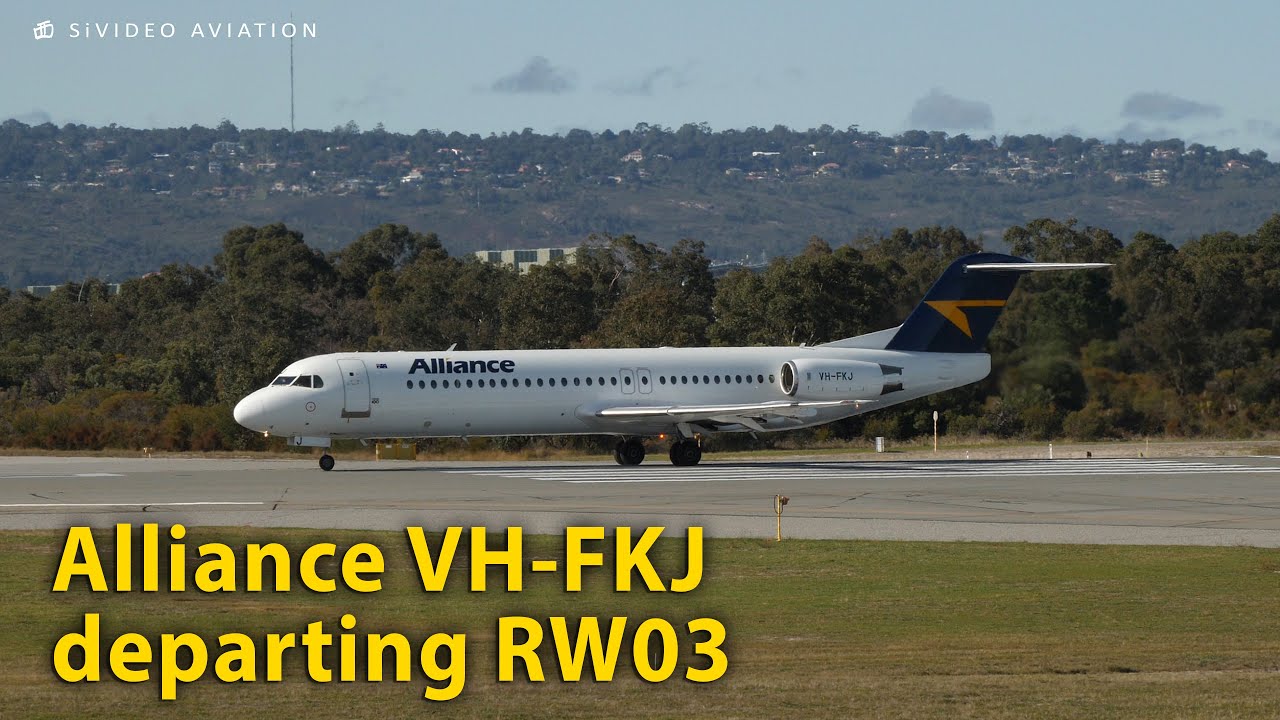 Alliance Airlines (VH-FKJ) departing RW03 with a very short take off ...