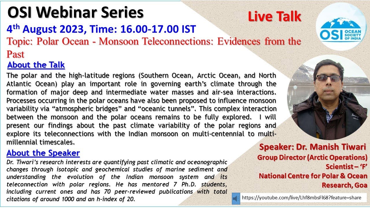 Polar Ocean - Monsoon Teleconnections: Evidences from the Past - YouTube