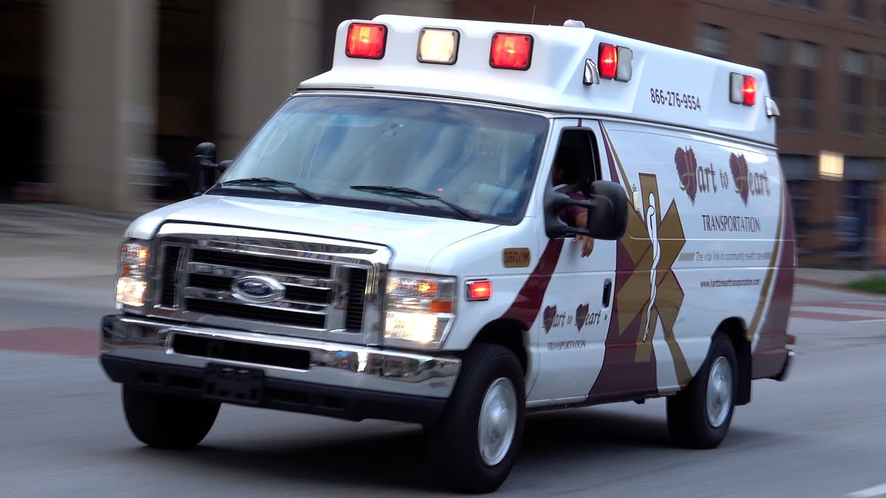 Hart to Heart Transportation Ambulance 360 Responding - YouTube