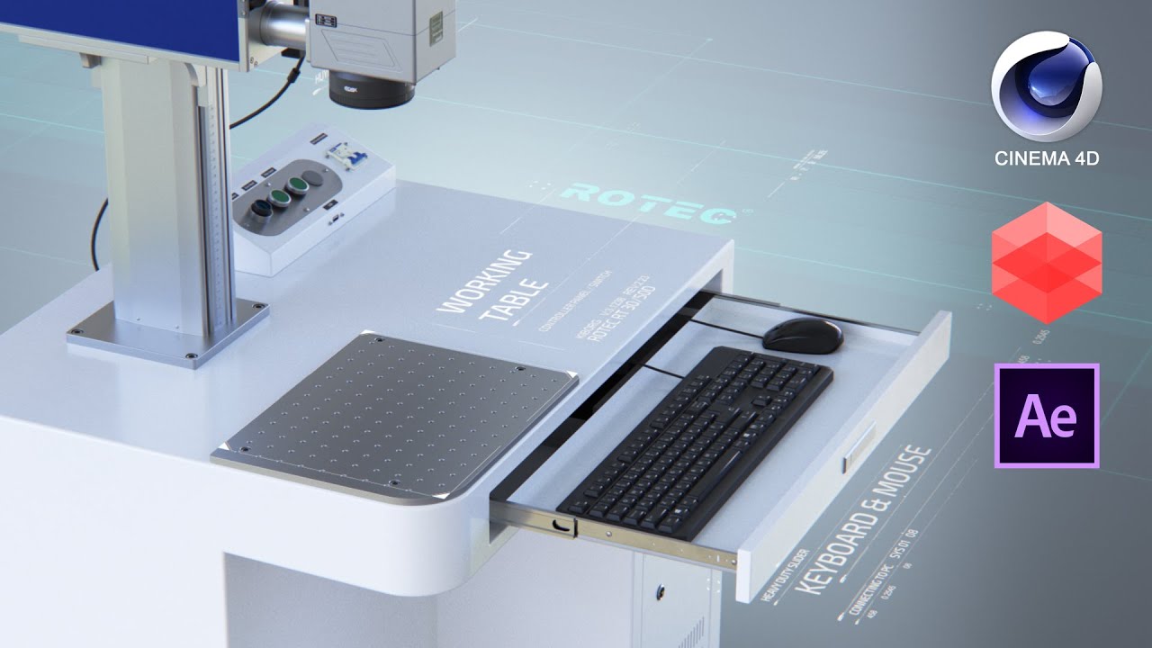 Fiber Laser Marking Machine (Cinema 4D + Redshift + AE) - YouTube