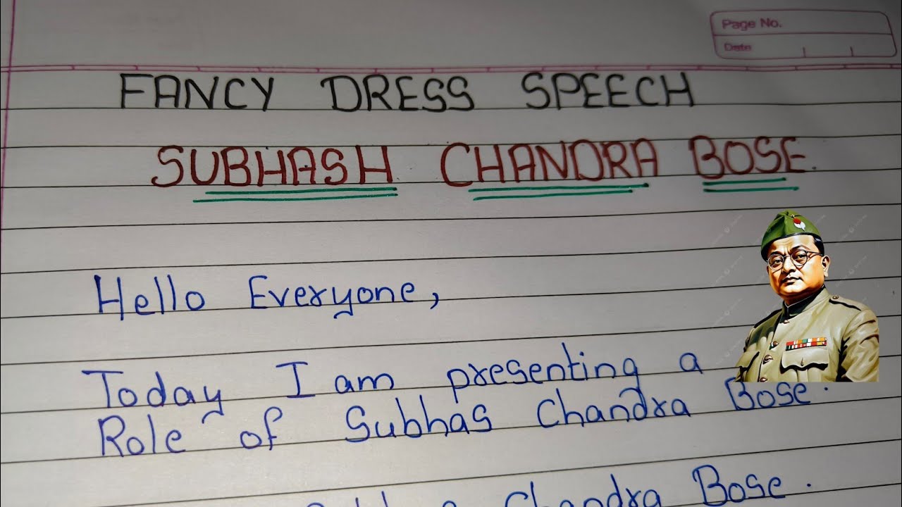 FANCY DRESS SPEECH ON SUBHAS CHANDRA BOSE/ Best Speech / Freedom ...