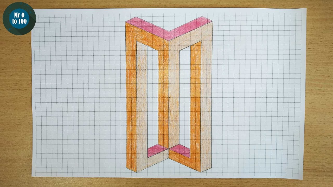 Easy !!! How To Draw 3D Geometric Design - YouTube