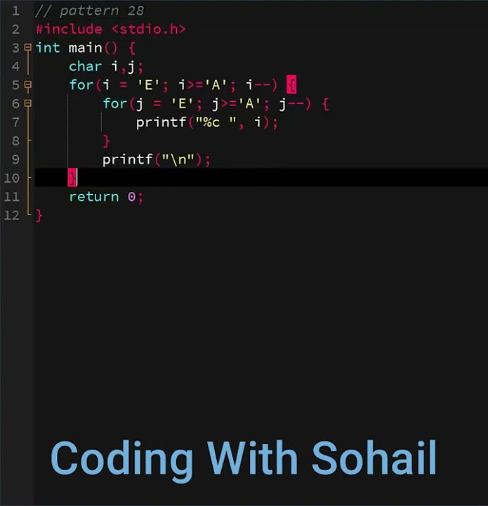 Pattern 28 || C Programming || Coding With Sohail #shorts - YouTube