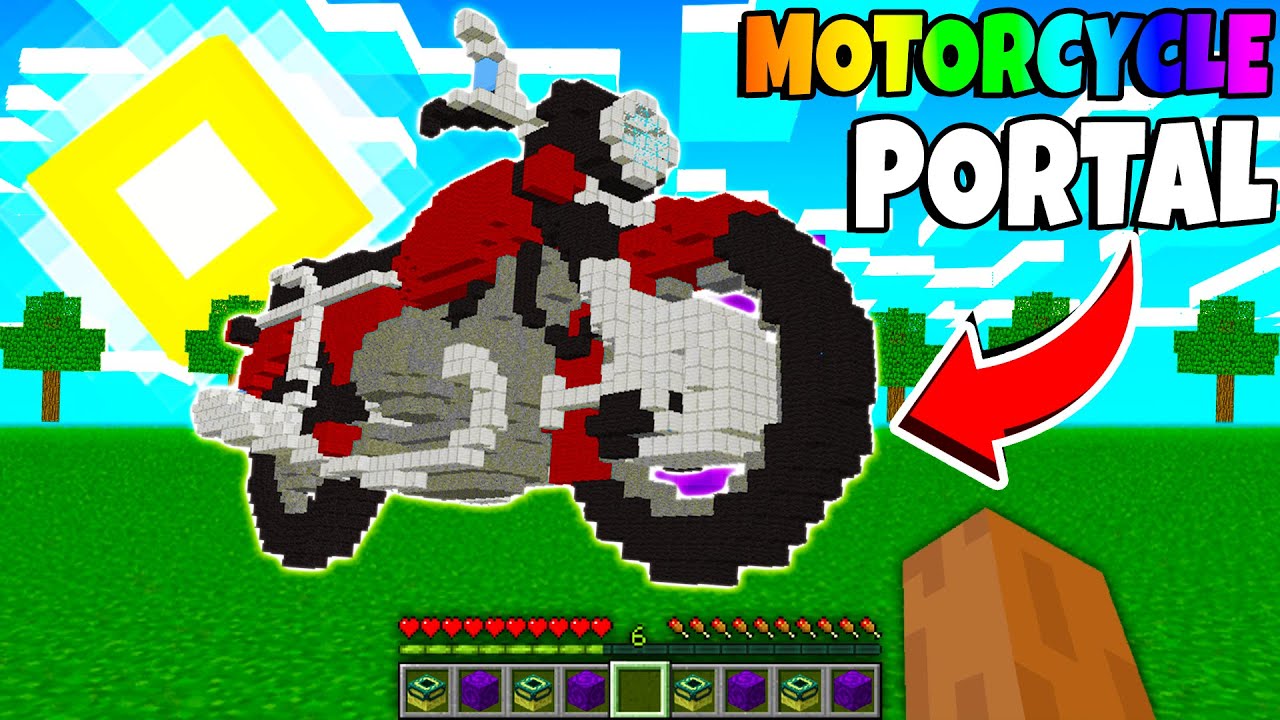 I found THE LARGEST RAINBOW PORTAL MOTORBIKE in Minecraft! THE BIGGEST ...