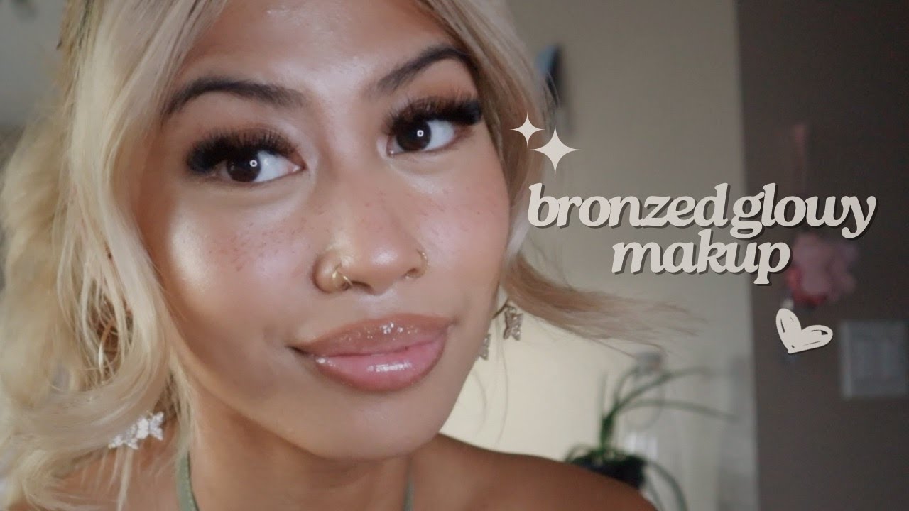 Glowy Bronzed Summer Makeup☀️ | lightweight, glowy, full glam that ...