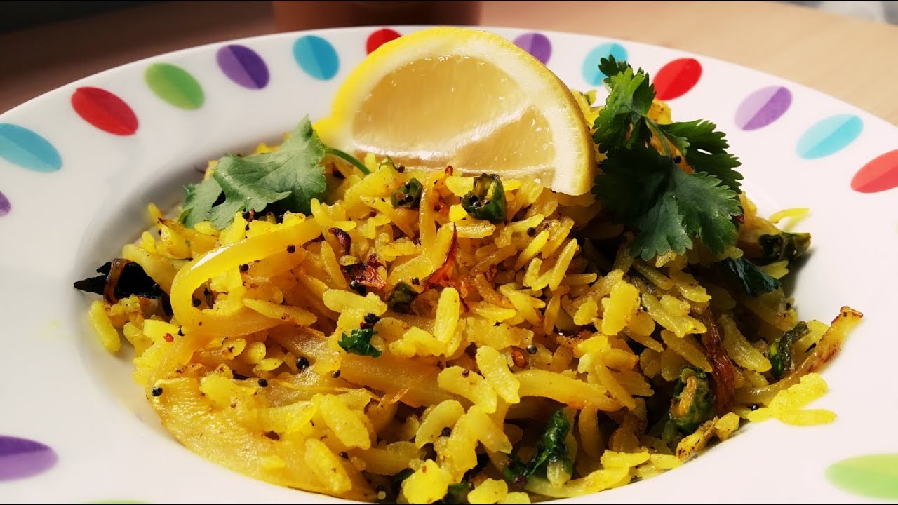 Poha Recipe- How to make Kanda Poha - Flattened Rice - Indian Breakfast ...