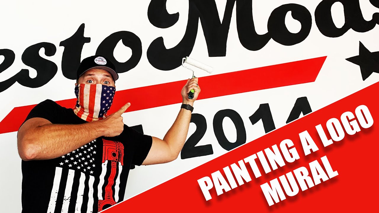 How to Paint a HUGE Logo Mural on Your Garage Wall! Anyone can do it ...