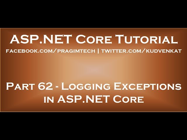 Net Core Learning Tutorial Simple Use Of Log Component In NET Logging: