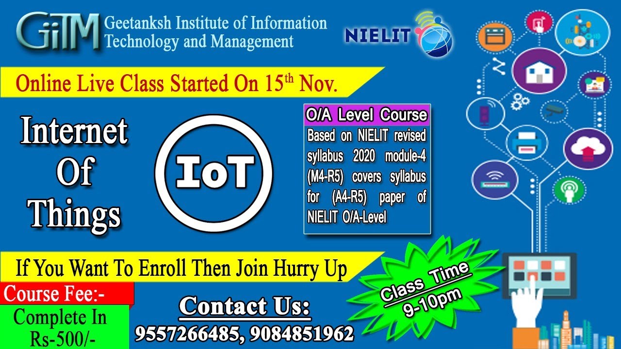 NIELIT O Level /A Level IOT Live Class|GIITM - YouTube