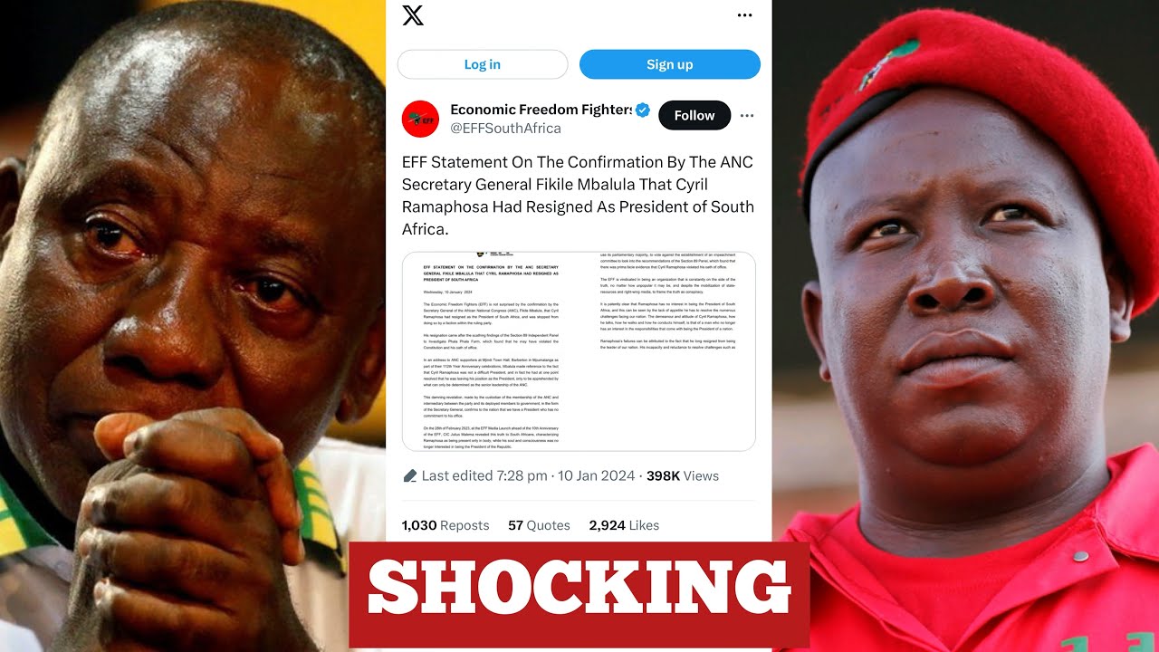 President Cyril Ramaphosa Alleged Resignation Letter Exposed By The EFF ...