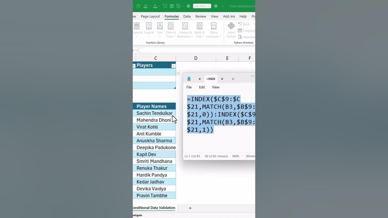 Conditional / dependent Data validation #trending #youtubeshorts # ...