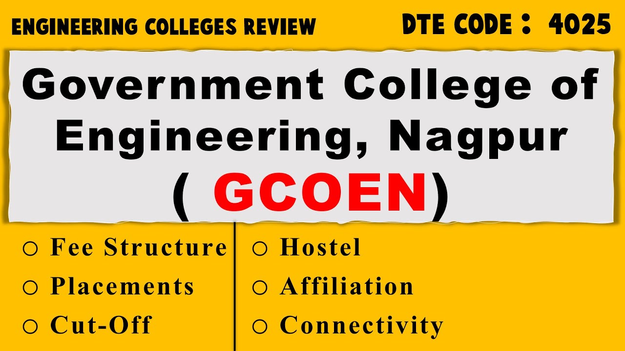 Government College of Engineering Nagpur ( GCOEN) Review | Placements ...