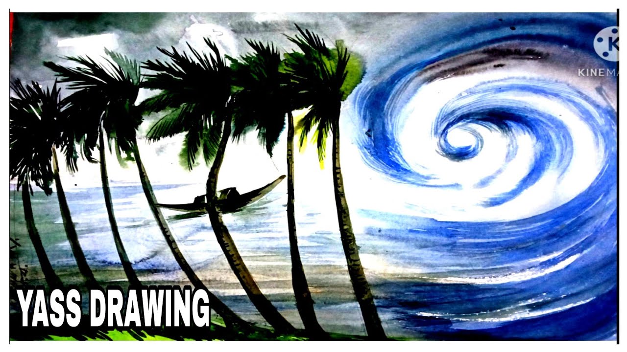 YASH CYCLONE DRAWING /CYCLONE DRAWING/CYCLONE DRAWING WITH WATER COLOUR ...