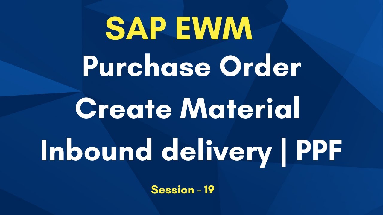 SAP EWM Purchase Order Tutorial | Create Material | Inbound Delivery ...