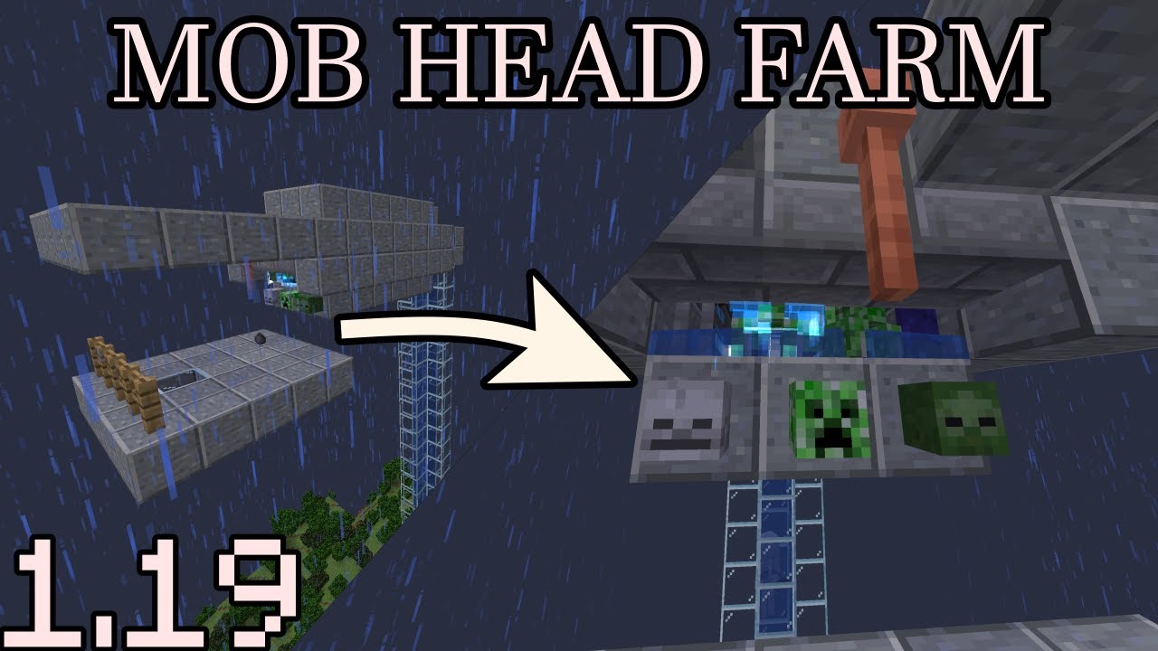 Minecraft Simple 1.19.3 AFK Mob Head Farm - YouTube
