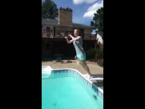 Jump in a pool fully clothed - YouTube