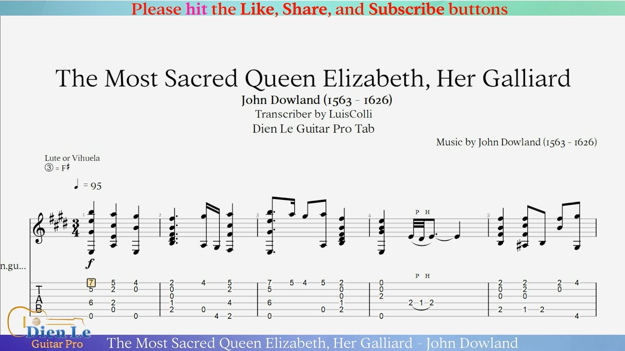 The Most Sacred Queen Elizabeth, Her Galliard - John Dowland - for ...