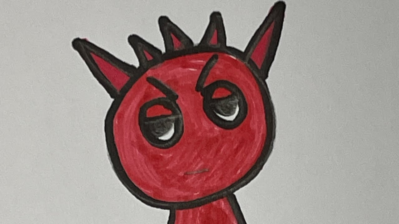 How to draw Raddy character Sprunki #red #raddy #simpledrawing # ...