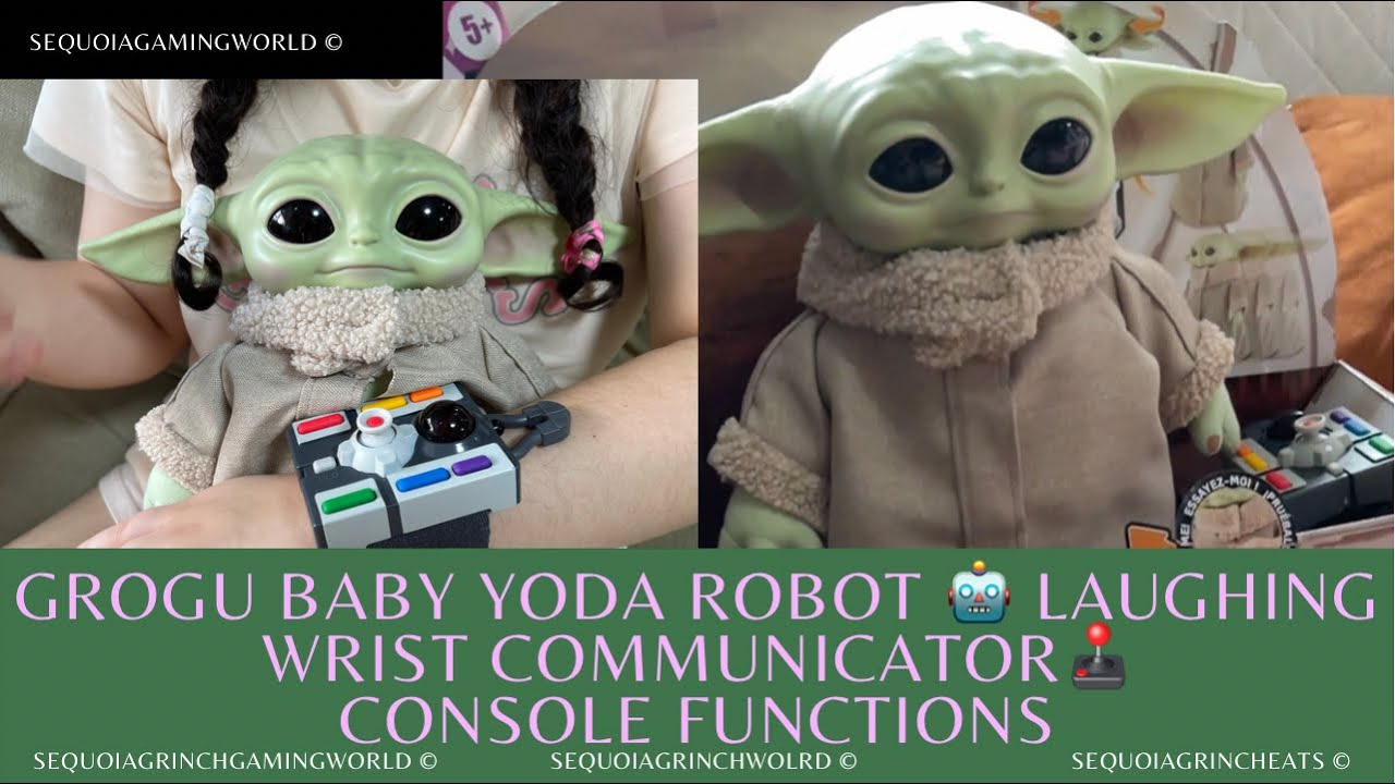 Baby Yoda Grogu Robot Console Functions🤖 LEVITATE Laugh Move Spin ...