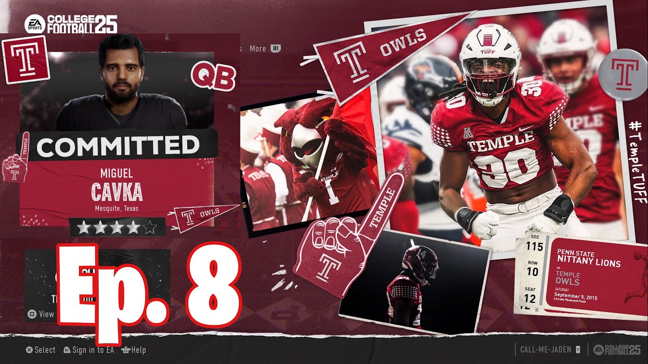 Temple University Dynasty Rebuild Ep. 8 - First Commit! CFB25 - YouTube