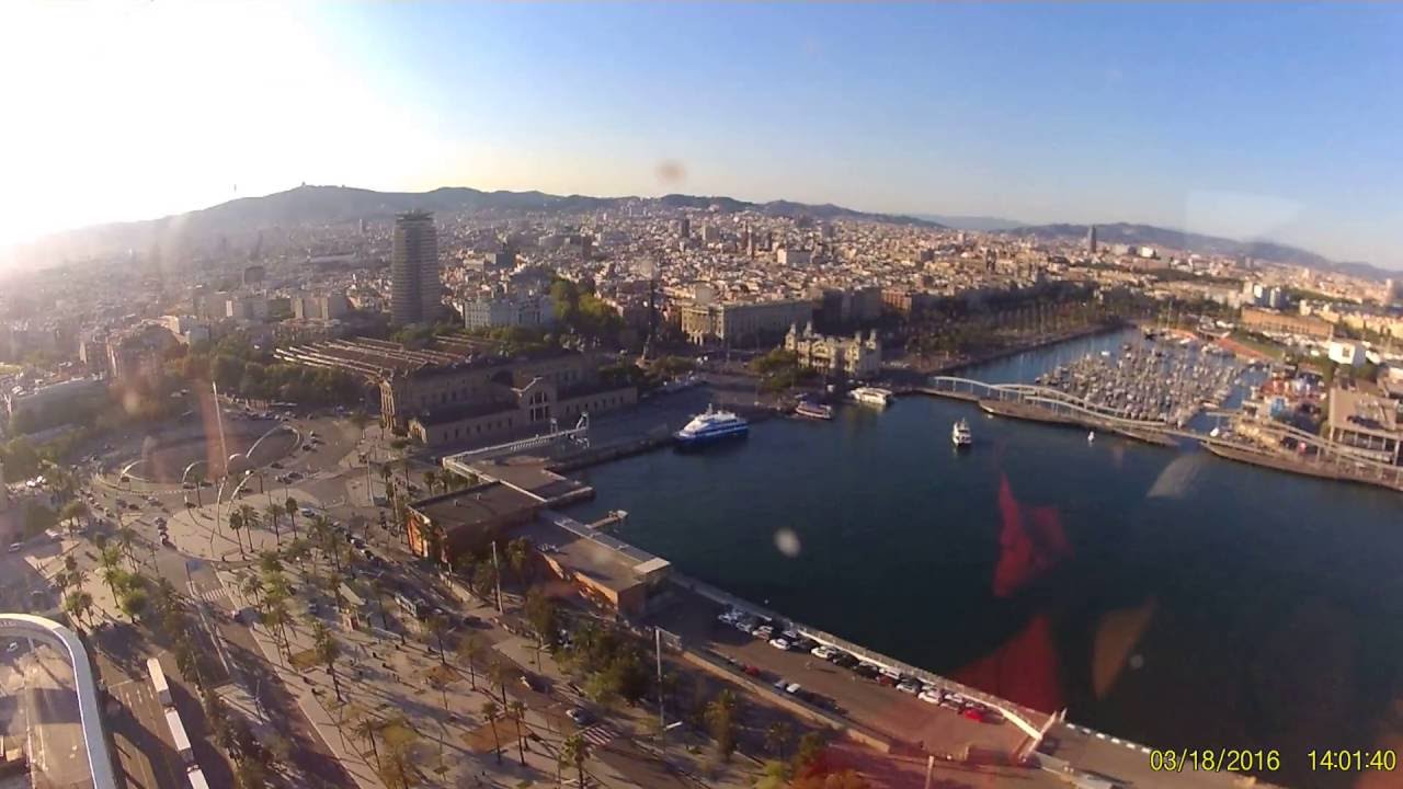 Gondola ride across the port in Barcelona - YouTube
